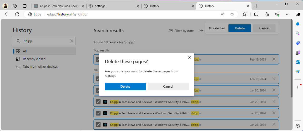 How to remove an entire site from your browser's history - Chipp.in ...