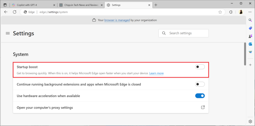 How to hide the new permanent sidebar button in Microsoft Edge - Chipp ...
