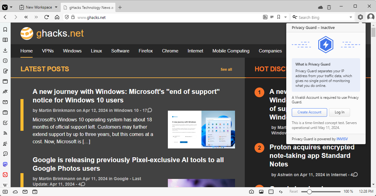 Vivaldi testing new Privacy Guard feature in browser - Chipp.in Tech ...