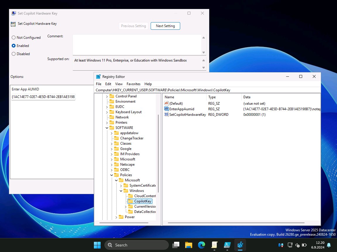 You can remap the Windows Copilot Hardware Key to something useful ...