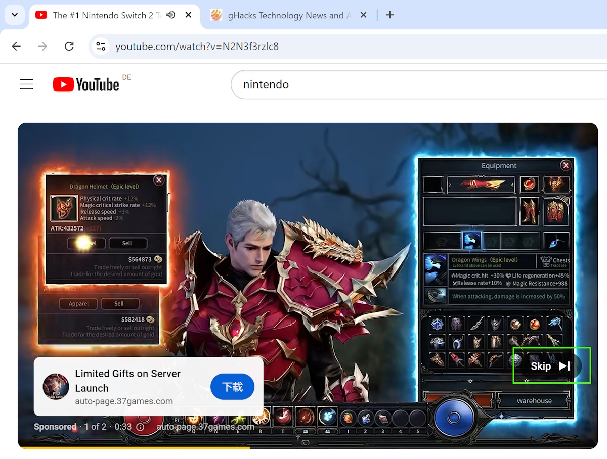 In an effort to push ads, Google is now hiding the skip button on ...