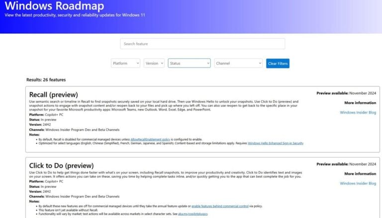 Microsoft's Windows Roadmap shows when new features will be available ...