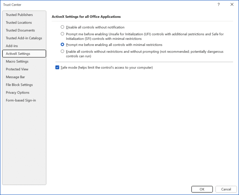 About "The ActiveX content in this file is blocked" messages in ...