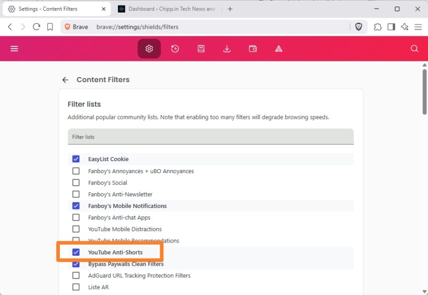 Brave: it takes a few clicks to get rid of YouTube Shorts once and for ...